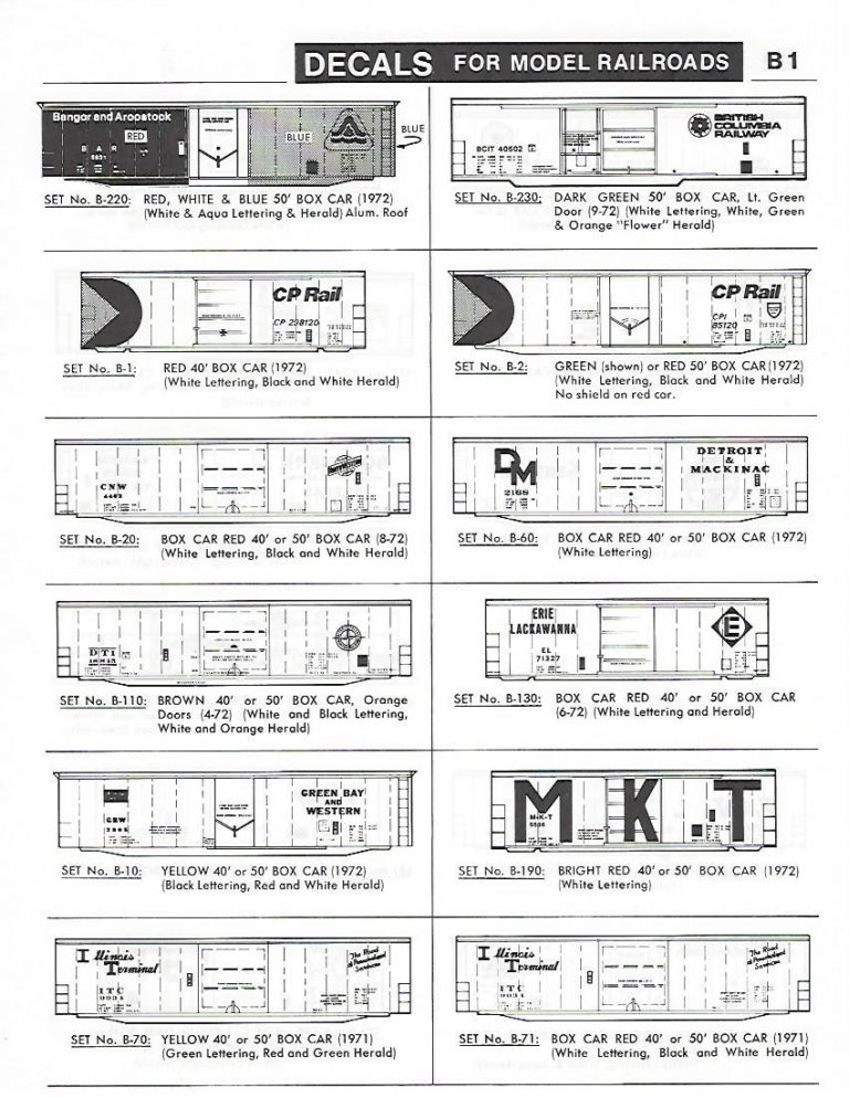 Box Car decals – Herald King Decals