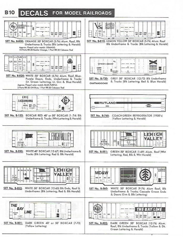 Box Car decals – Herald King Decals