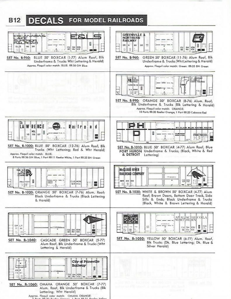 Box Car decals – Herald King Decals