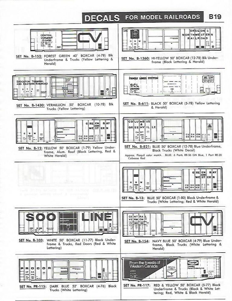 Box Car decals – Herald King Decals