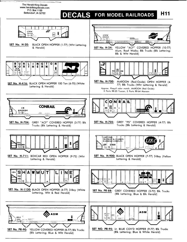 Herald King Decals – Model Railroad Decals Over 1,000 Modern Prototype ...