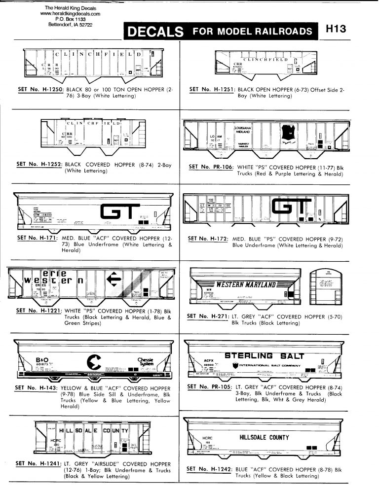 Herald King Decals – Model Railroad Decals Over 1,000 Modern Prototype ...