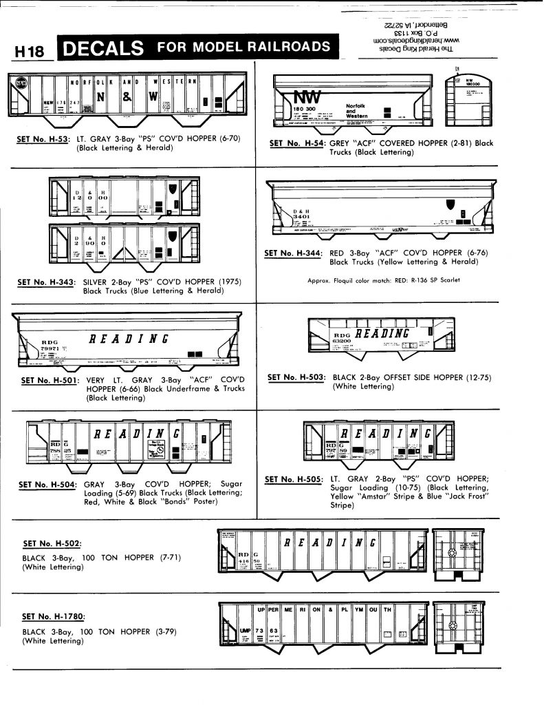 Herald King Decals – Model Railroad Decals Over 1,000 Modern Prototype ...