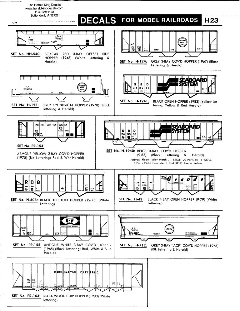 Herald King Decals – Model Railroad Decals Over 1,000 Modern Prototype ...