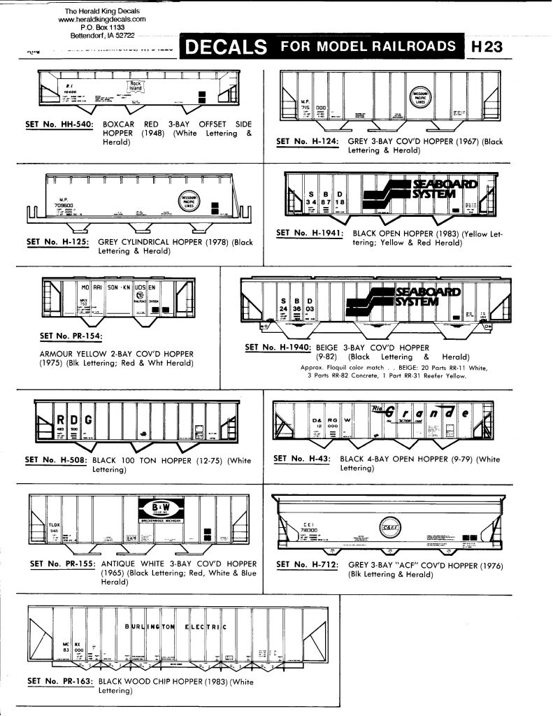 Herald King Decals – Model Railroad Decals Over 1,000 Modern Prototype ...