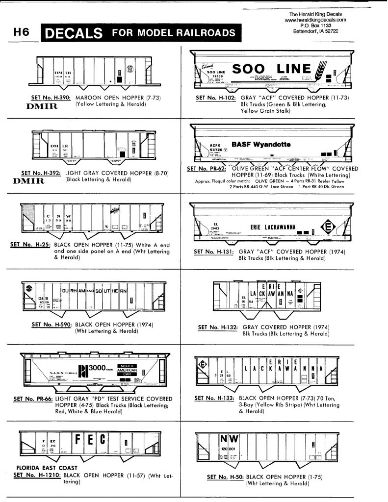 Herald King Decals – Model Railroad Decals Over 1,000 Modern Prototype ...