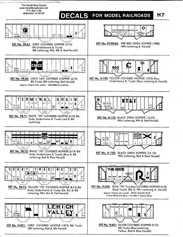 Herald King Decals – Model Railroad Decals Over 1,000 Modern Prototype ...